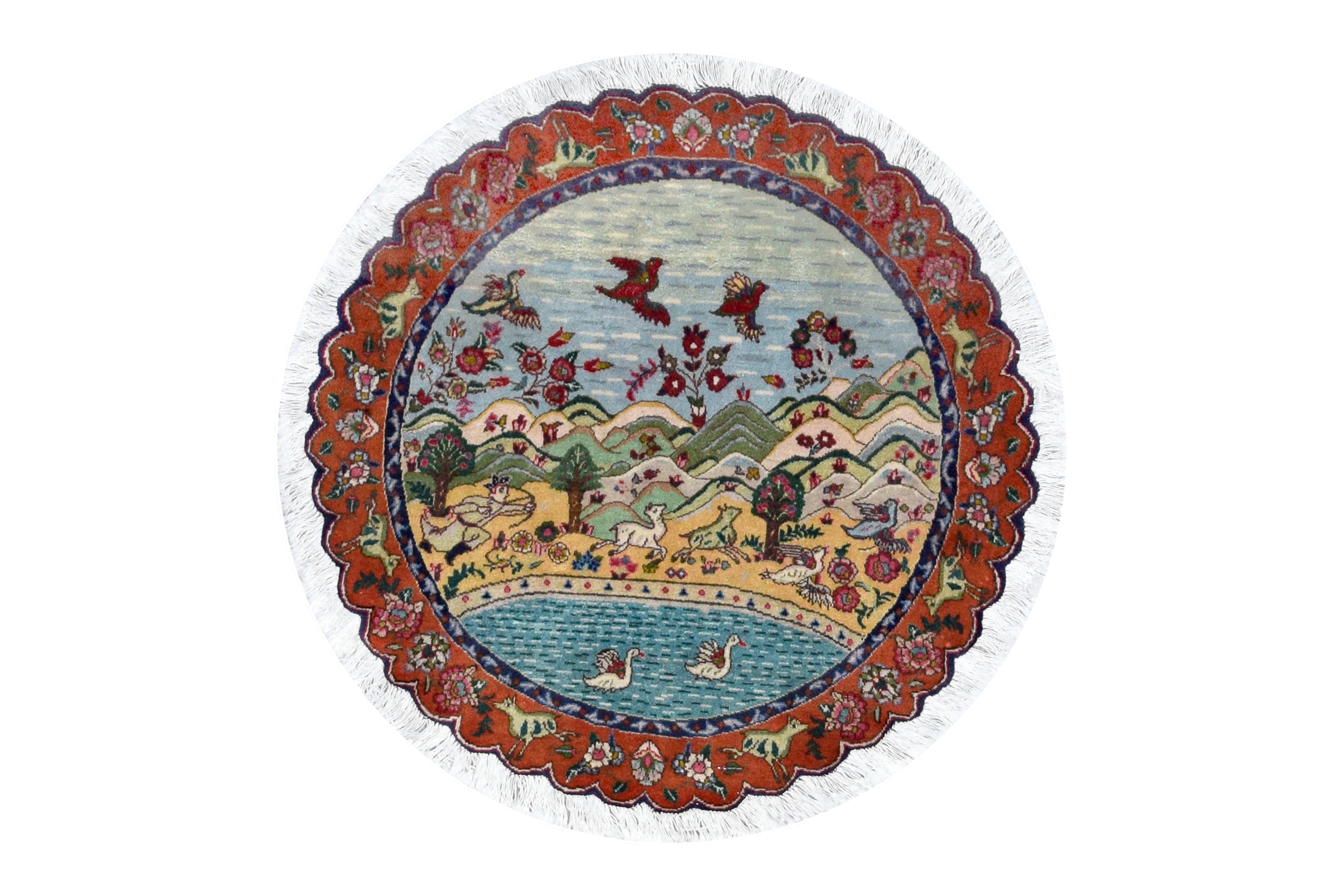 Persian Tabriz Scenery Round Rug – Tapis Rugs & Carpet